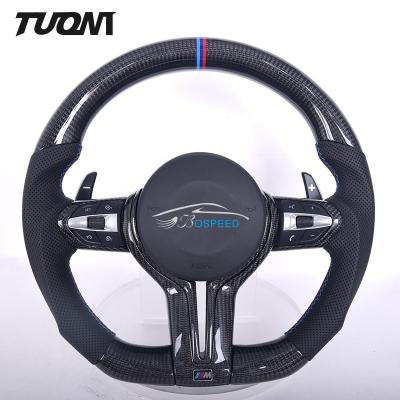 China 45cm Bmw Carbon Fiber Steering Wheel Custom Shape Thong Trim for sale