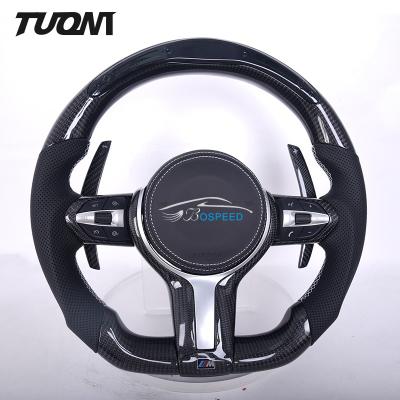 China BMW Genuine Leather Carbon Fiber Steering Wheel With LED Design for sale