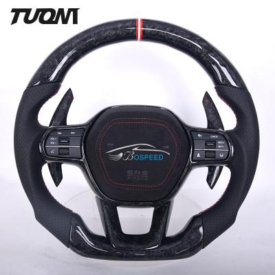 China Accord Civic Honda Forged Carbon Fiber Steering Wheel Black Leather Custom for sale