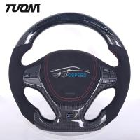 China BMW 3 Series F30 Leather Carbon Fiber Steering Wheel With LED Lights OEM for sale