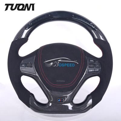 China BMW 3 Series F30 Leather Carbon Fiber Steering Wheel With LED Lights OEM for sale