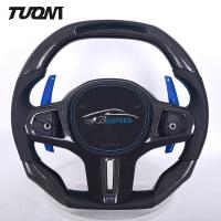 China 100% Real Black Perforated Leather BMW G20 G28 G30 Carbon Fiber Steering Wheel for sale
