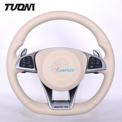 China Full Beige Leather Mercedes Benz Steering Wheel W205 W204 A45 CLE GLC for sale