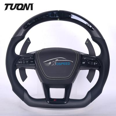 China Matte Carbon Fiber Leather Audi RS6 C8 Steering Wheel With LED Display for sale