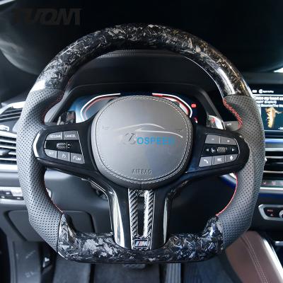 China Forged Carbon Fiber And Leather Steering Wheels For Bmw G20 G30 G28 for sale