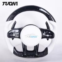 China 350mm Forged Carbon Fiber Leather Wheel Control Device For Mercedes Benz 809 for sale