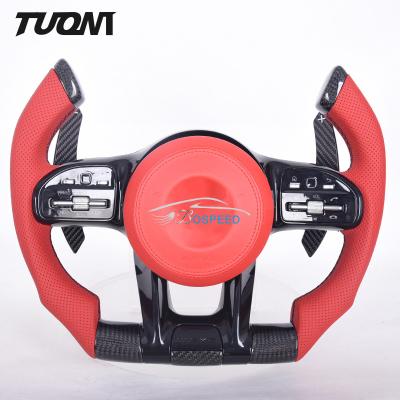 China Customization Mercedes Benz Steering Wheel Carbon Fiber Leather Soft Grip 350mm for sale