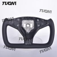 China For Tesla Model 3/Y/S/X Carbon Fiber Yoke Steering Wheel Leather Materials for sale