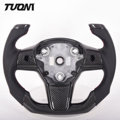China LED Display Racing Tesla Carbon Fiber Steering Wheel Model X Custom Logo for sale
