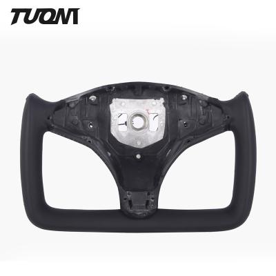 China LED Sprots Car Real Black OEM Steering Wheel Tesla Model 3 Y X S Yoke for sale