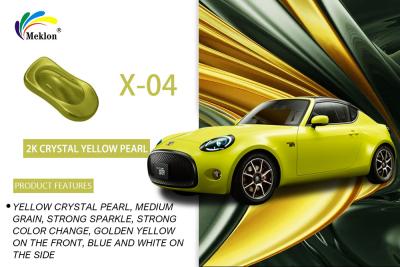 China 1K Crystal Yellow Pearl Auto Paint 1L & 3.75L Tins with 15-20μm Coating Thickness and 2-Year Shelf Life for sale