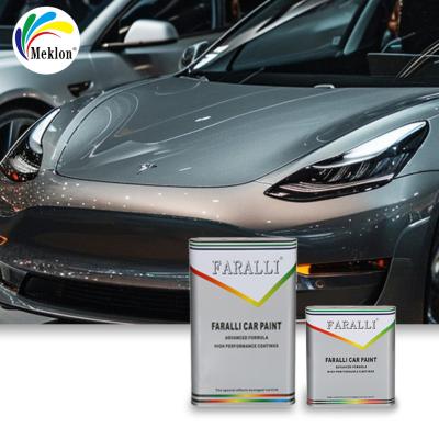 China High Gloss Liquid White Pearl Metallic Purple Car Paint 2K Solid Color Coating Basecoat with Low VOC Water-Based Formula for sale