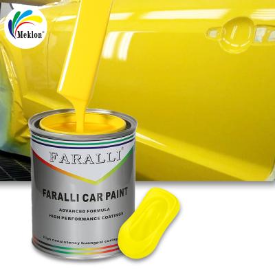China 1K2K High Gloss Low VOC Environmentally Friendly Lemon Yellow Car Spray Paint for sale