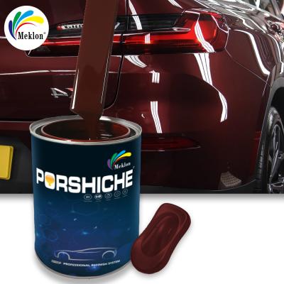 China 1K2K UV Resistant Weather Resistant And Wear-Resistant High Gloss Black Red Car Repair Paint for sale