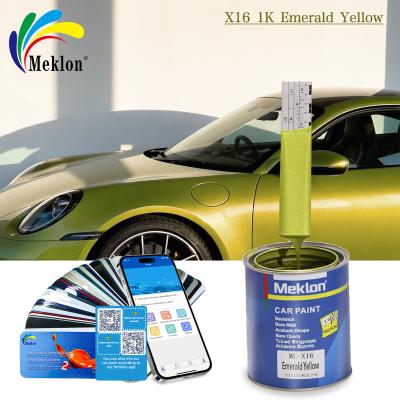 China 1K Emerald Yellow  Good Adhesion Strong Covering Power High Chroma Car Paint Basecoat for sale