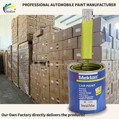 China Meklon Emerald Yellow Refinish Acrylic Liquid Coating Car Paint for Spray Application and Car Repair for sale