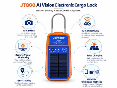 China JT800 AI Vision Electronic Cargo Lock with Remote Video Monitoring for sale