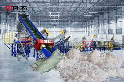 China Automatic Plastic Film Squeezing Cutting Machine / Powerful Plastic Dewatering 1000kg/H for sale