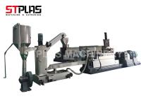 China Crushed film bag material pelletizer machine, Trash can crushed material recycling granulation line for sale
