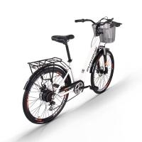 China 26 Inch Women Electric Bike With Basket Step Through E Bike 48v 350w 9.6Ah for sale