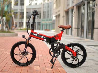 China Portable Electric Bike Full Suspension Folding Ebike 8v 9.6Ah 35kmh Richbit Top-730 for sale