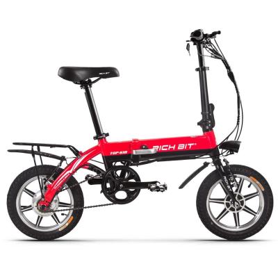 China Rich Bit Top 618 Portable Folding Electric Bicycle 14 Inch Ebike 250w 10Ah Carrier Car Trunk for sale
