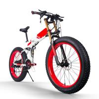 China 26 Inch Folding Fat Tire Mountain Ebike Huge Tires Full Suspension 350w 48v for sale