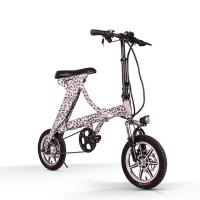 China 20 Inch Small Women Electric Bikes Folding Ladies Electric Bike Leopard Print 36v 250w for sale