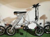 China 20 Inch Small Women Electric Bikes Folding Ladies Electric Bike Leopard Print 36v 250w for sale