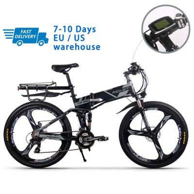 China EU STOCK 26 Inch Full Suspension Foldable Electric Bicycle Lithium Battery 36v 12.8ah for sale