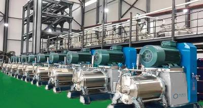 China Platform Fixed Paint Production Line with High/Low Speed Mixing Tanks 1000L-5000L Capacity for Industrial Manufacturing for sale