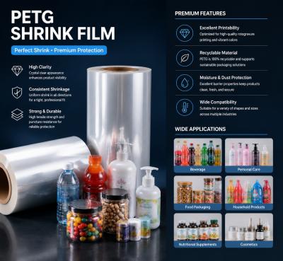 China Versatile PETG Shrink Film Engineered to Deliver Consistent Shrink Performance and Superior Product Protection for sale