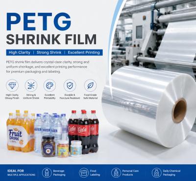 China Durable PETG Shrink Film Offering Excellent Barrier Properties and Superior Shrinkability for Packaging Solutions for sale