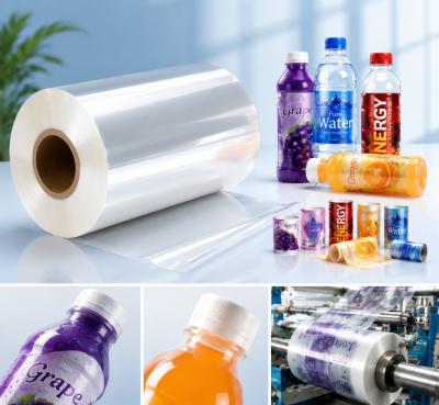 China Low Shrink Force PETG Shrink Film with Excellent Transparency and Smooth Shrinking for Wine and Juice Packaging for sale