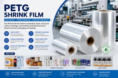 China Lightweight PETG Shrink Film Designed to Protect Products While Maintaining Clear Visibility and Easy Handling for sale