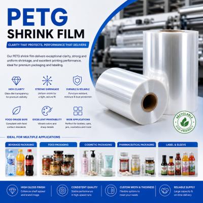 China Clear PETG Shrink Film Suitable for Retail and Industrial Packaging Offering Excellent Clarity and Strength for sale