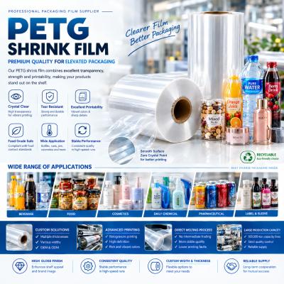 China Transparent PETG Shrink Film Offering Superior Strength and Shrinkability for Packaging and Wrapping Needs for sale