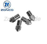 China Tungsten Carbide 3D Printer Nozzle 0.4mm 0.6mm 0.8mm M6 M8 Thread ISO9001 for sale