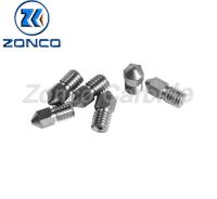 China Tungsten Carbide 3D Printer Nozzle 0.4mm 0.6mm 0.8mm M6 M8 Thread ISO9001 for sale
