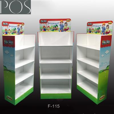 China Four tiers Floor display stand toy displays rack toy cardboard shelves for sale