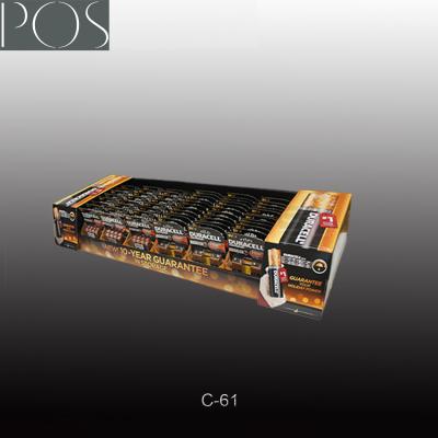 China battery counter display unit on the store table for sale