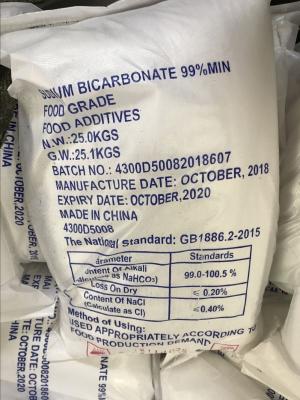 China Food Grade Sodium Bicarbonate 25kg Baking Soda NaHCO3 99.0-100.5% for sale