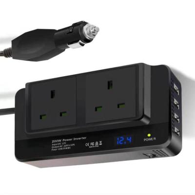 China High Quality 200V Car Power Inverter Dc 12V To 110V Ac Converter 200 W Car Inverter Socket Car Accessories Power Inverter for sale