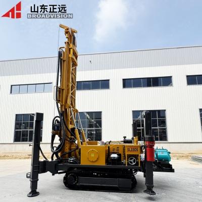 China 330-meter hydraulic-driven multi-functional multi-terrain crawler water well drilling rig for sale