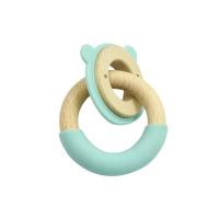 China Unique Design Silicone Beech Wooden Rings For Baby Teethers for sale
