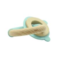 China Unique Design Silicone Beech Wooden Rings For Baby Teethers for sale
