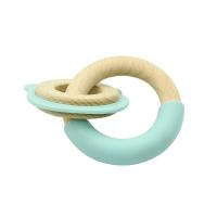 China Unique Design Silicone Beech Wooden Rings For Baby Teethers for sale