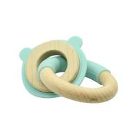 China Unique Design Silicone Beech Wooden Rings For Baby Teethers for sale