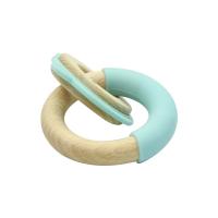 China Unique Design Silicone Beech Wooden Rings For Baby Teethers for sale
