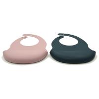 China Multi Colors Deep Front Pocket 100g Baby Silicone Bibs For Messy Eaters for sale